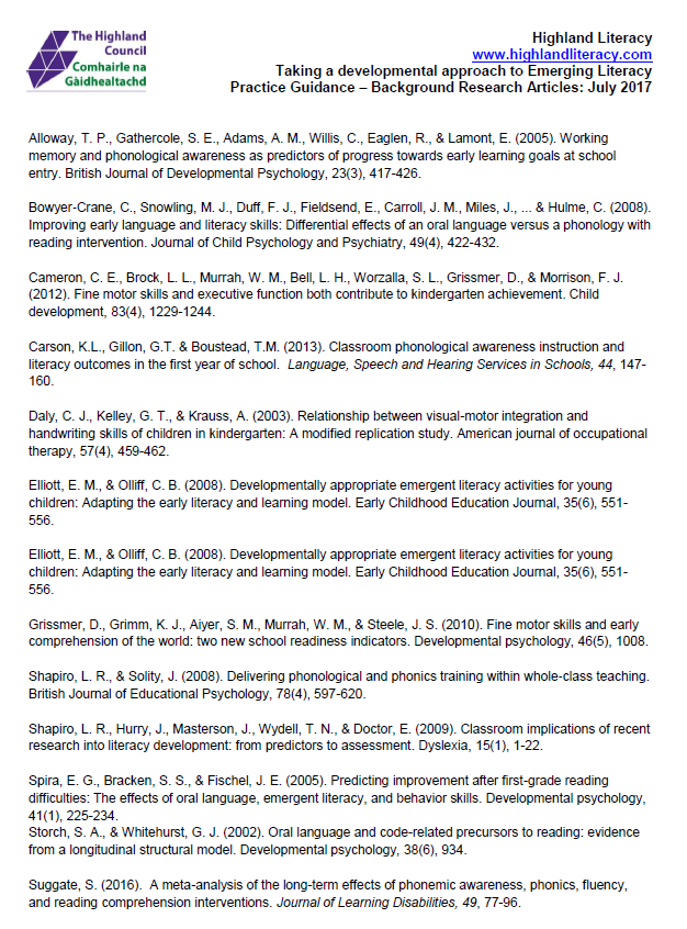 Taking a developmental approach to Emerging Literacy in Primary 1 (P1 ...