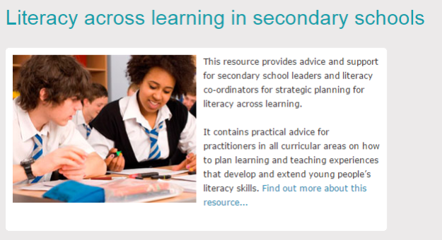 Literacy across Learning in Secondary Schools | HIGHLAND LITERACY