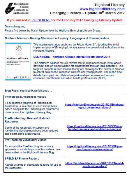 Emerging Literacy – March 2017 – UPDATE | HIGHLAND LITERACY
