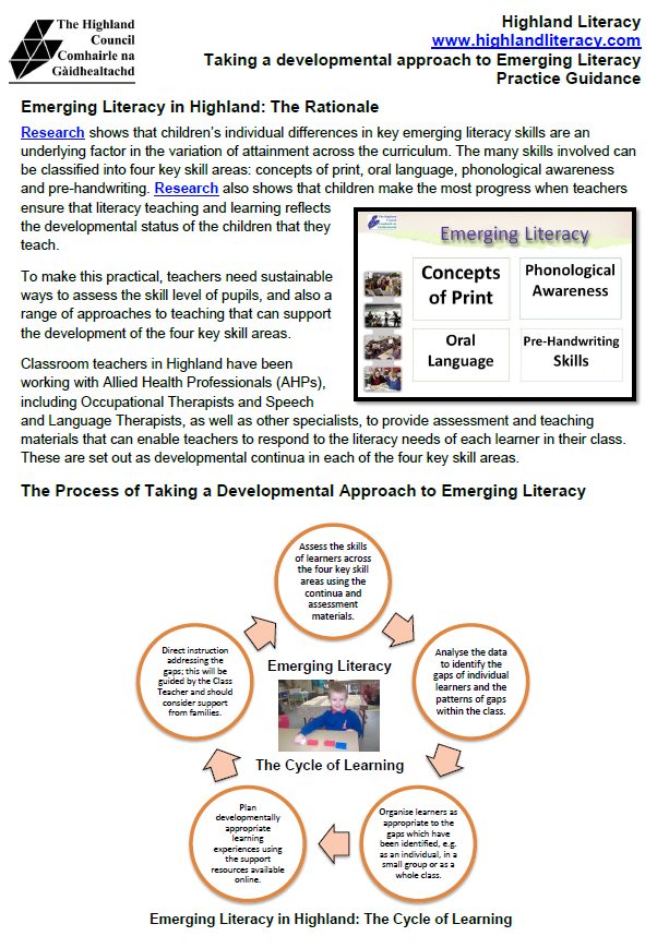 Emerging Literacy – Practice Guidance | HIGHLAND LITERACY
