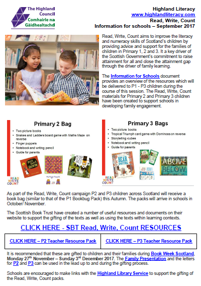 Primary 2 and Primary 3 – Read, Write, Count Family Packs 2017 ...