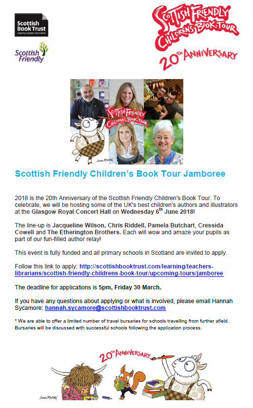Scottish Friendly Children’s Book Tour Jamboree | HIGHLAND LITERACY