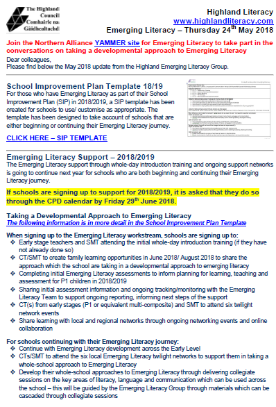 Emerging Literacy – May 2018 Update | HIGHLAND LITERACY