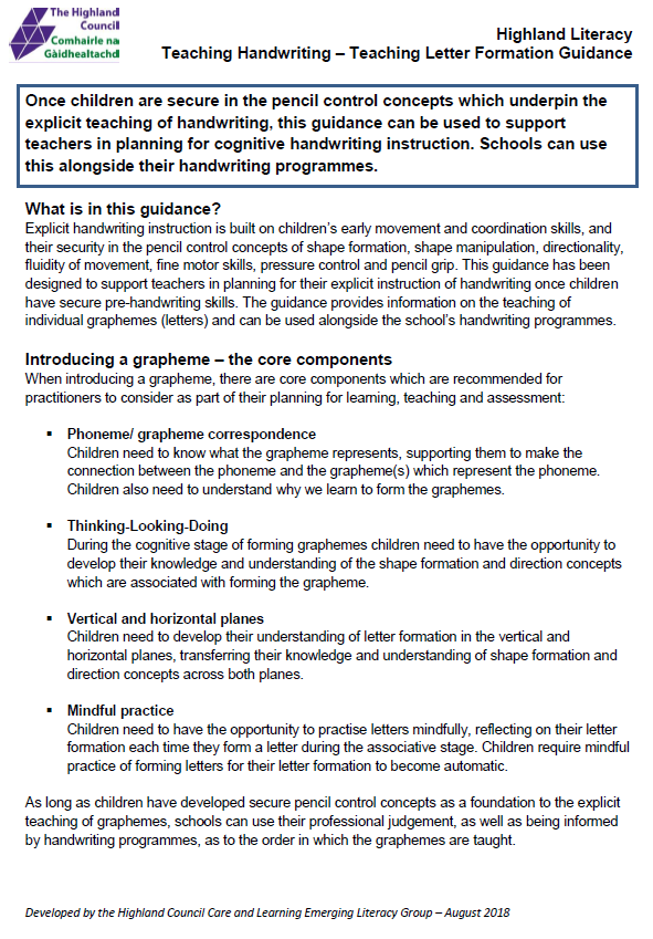 Emerging Literacy – Teaching Letter Formation | HIGHLAND LITERACY