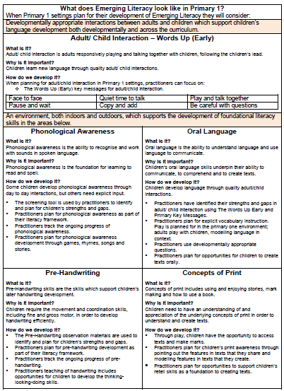 Taking a developmental approach to Emerging Literacy in Primary 1 (P1 ...