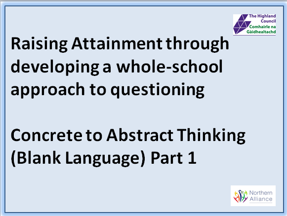 Concrete to Abstract Thinking (Blank Language) | HIGHLAND LITERACY